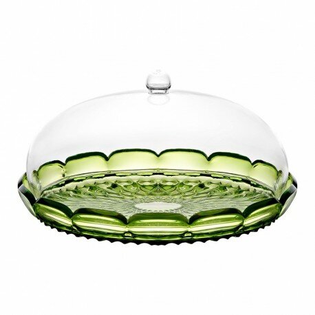Блюдо сервировочное с крышкой vanity, D30 см, зеленое