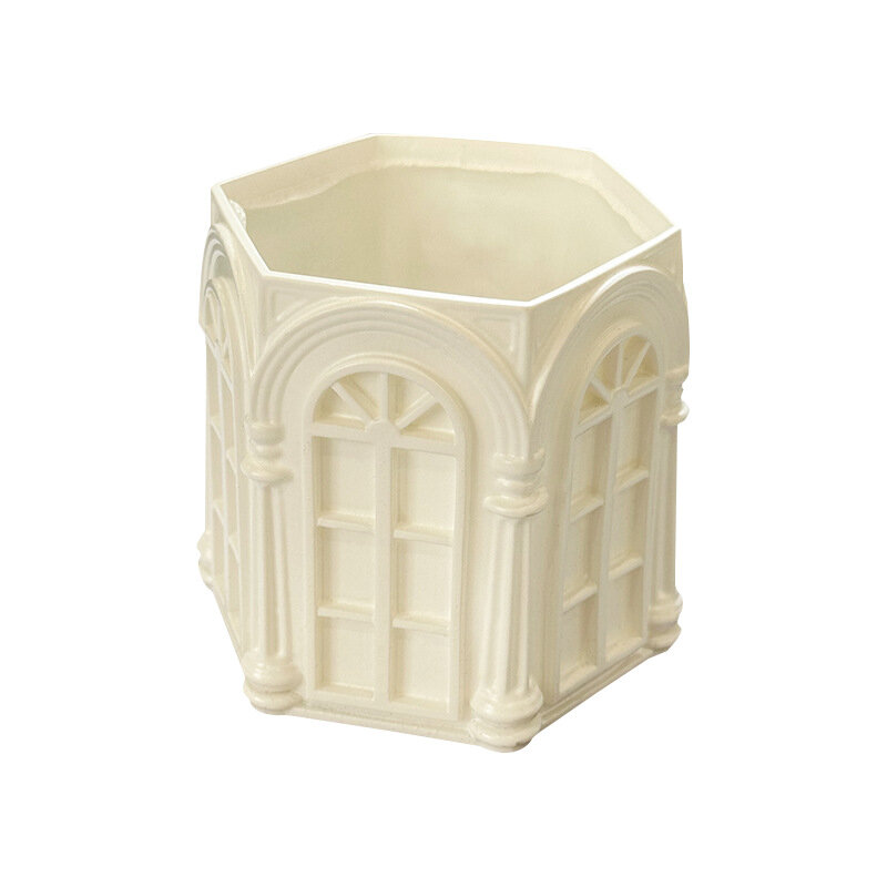 Современная подставка для ручек с арочным дизайном, минималистичная белая виниловая подставка для ручек, настольный органайзер для офисного стола, студенческого кабинета и аксессуаров для украшения дома