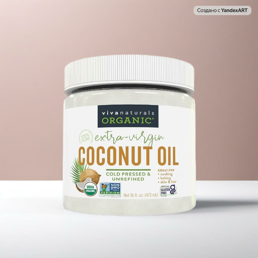 Viva Naturals Кокосовое Масло холодного отжима Extra Virgin 473 мл