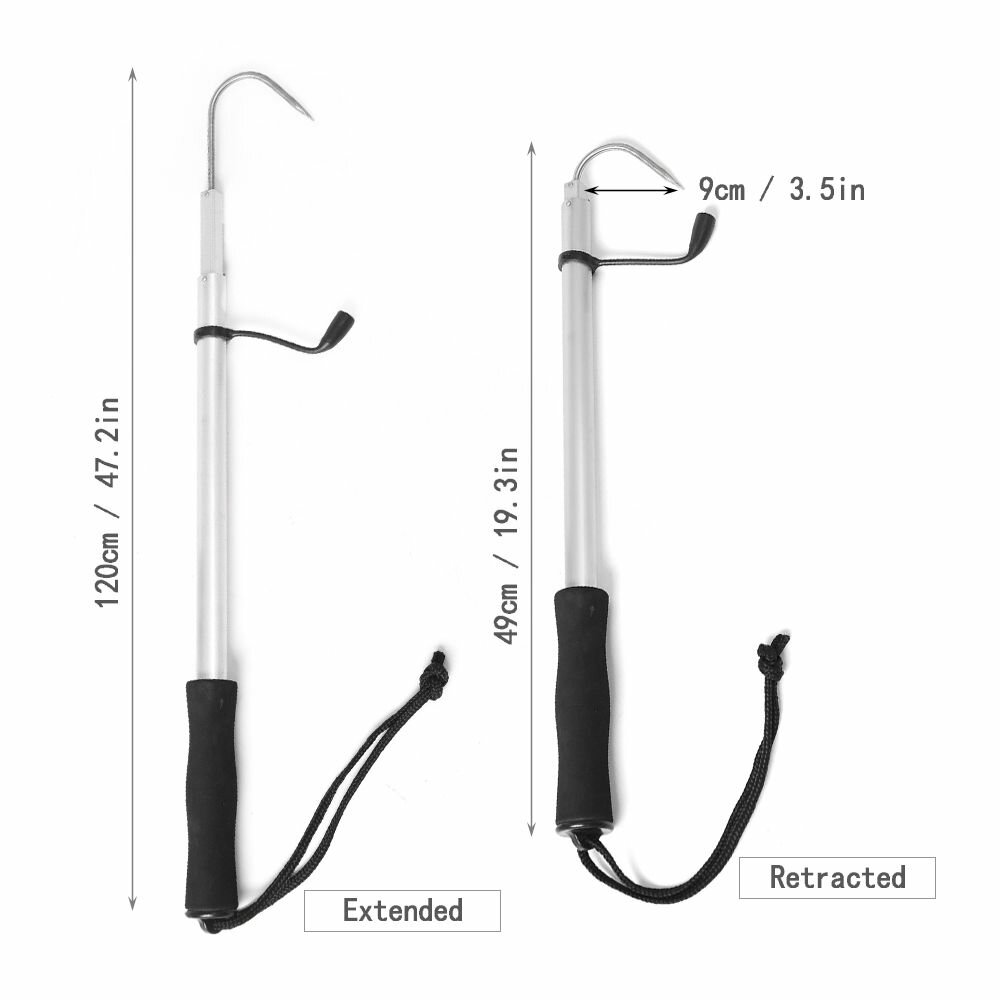 120 см телескопический багор из нержавеющей стали для подледной рыбалки на открытом воздухе для морской рыбалки гарпун крючок снасть инструмент