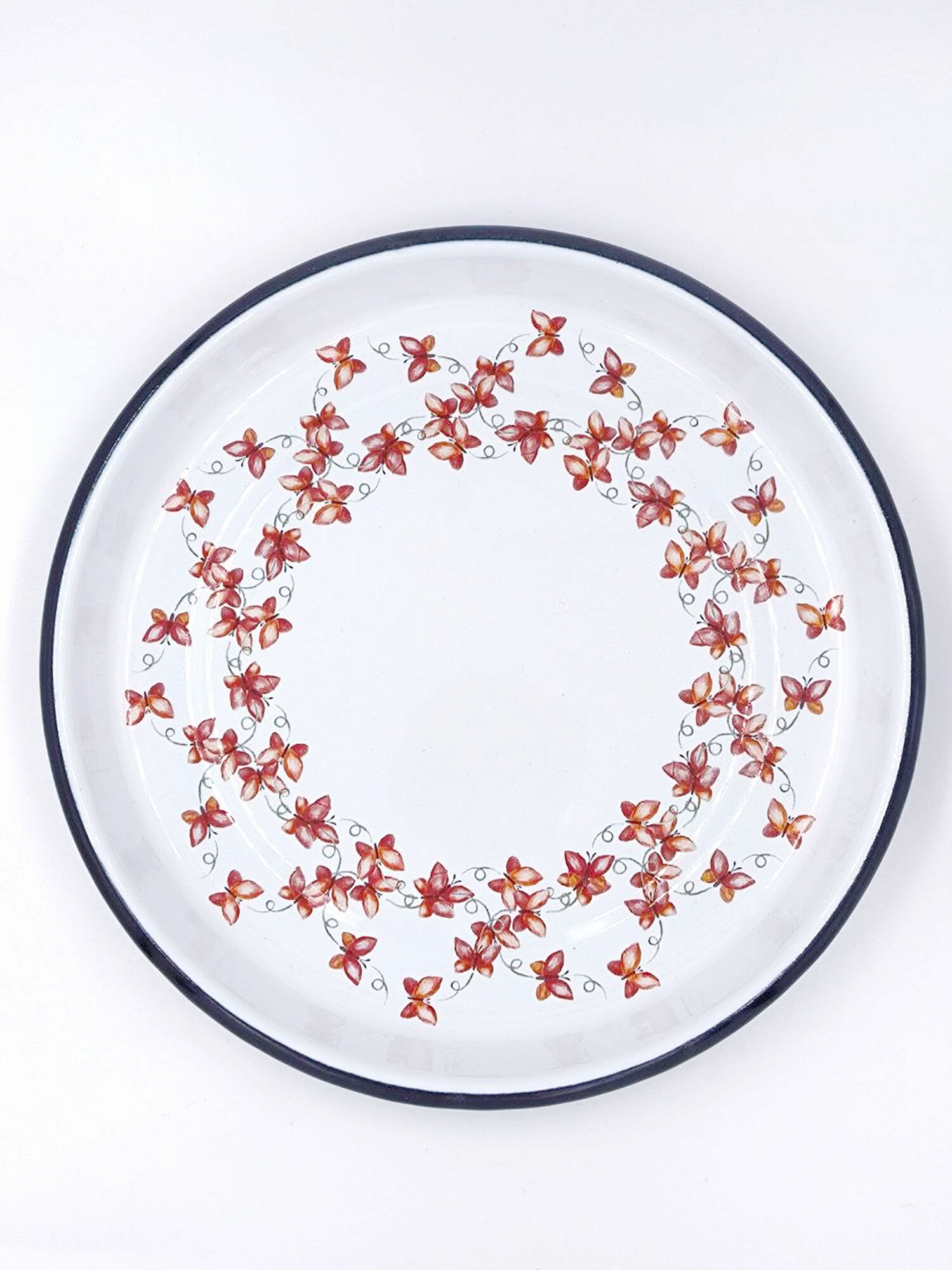 Тарелка эмалированная Эмалика "Бабочки" 22 см