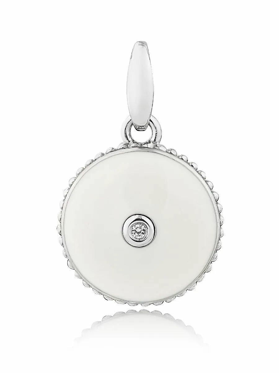 Подвеска, серебро, 925 проба, бриллиант