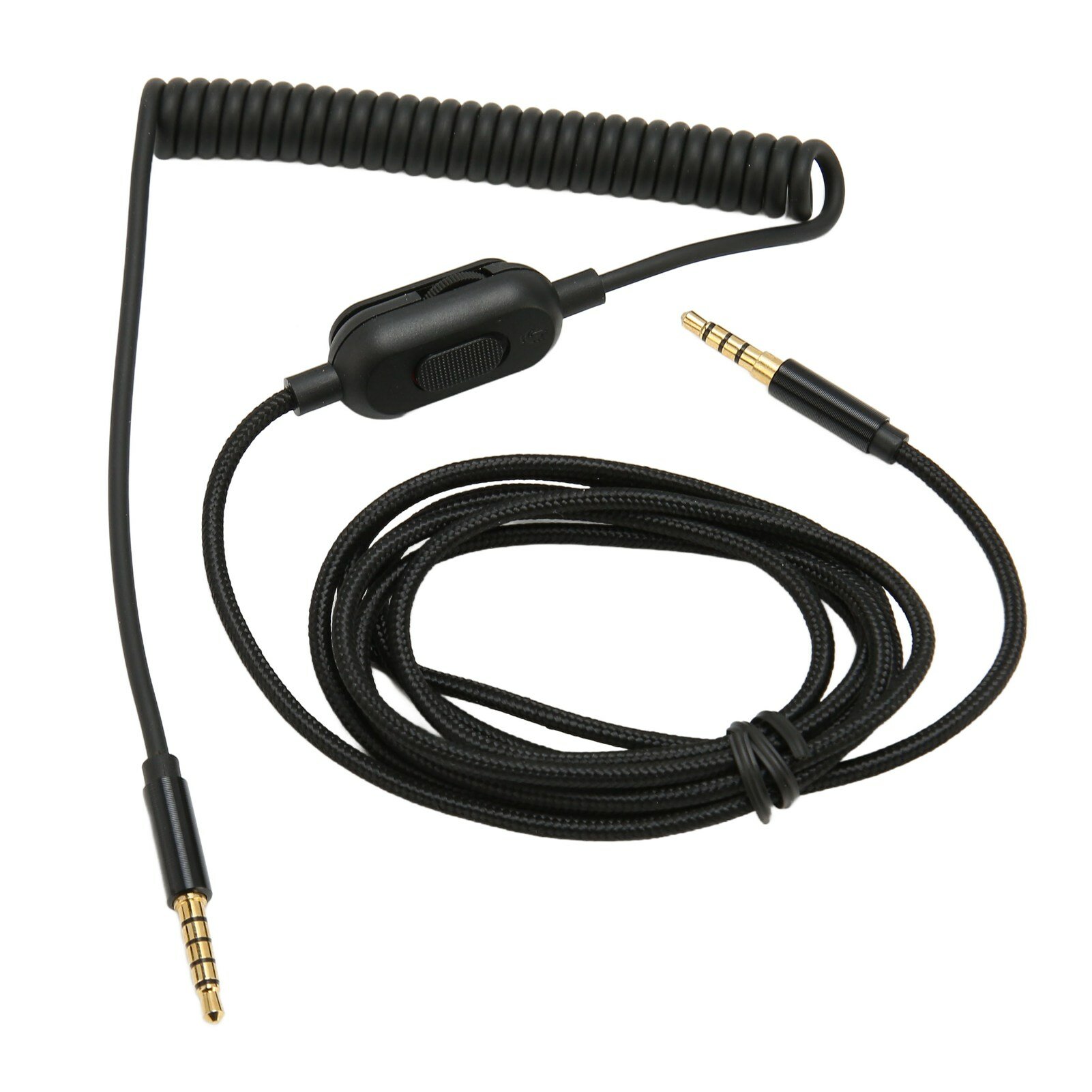 Витой кабель для наушников, 6,6 футов, сменный звуковой пружинный кабель с регулируемой громкостью и выключателем звука для Astro A10 A30 A40