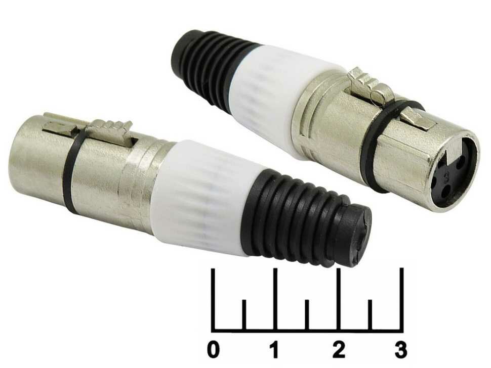 Разъем XLR гнездо никель белый (1-504)