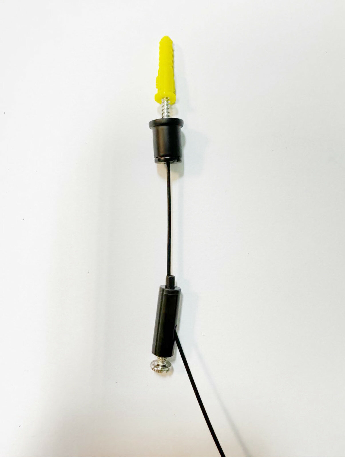 Подвес тросовый 2метра/1шт/черный/круглый метиз/нижняя регулировка. Монтажное крепление стальное для светильников, рекламы, вытяжки, шинопровода, треков