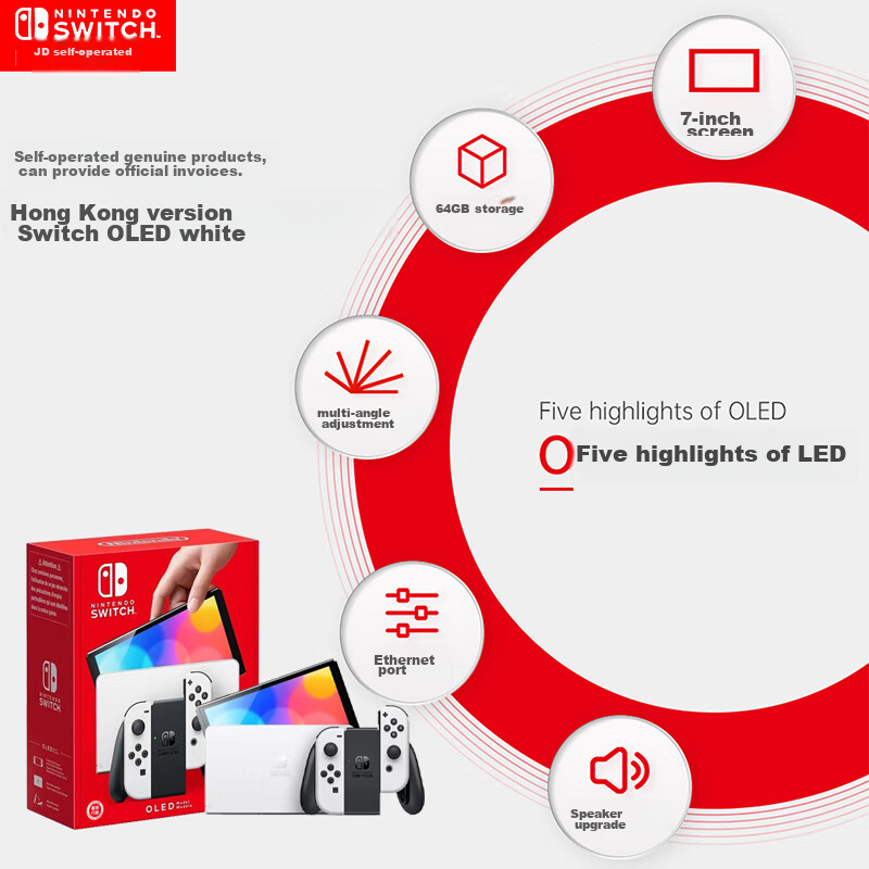 Nintendo Switch NS OLED Console Hong Kong Version White (15% National Subsidy)