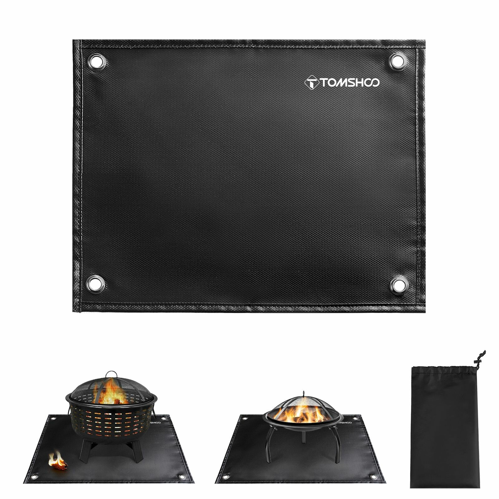 Подложка под гриль, огнестойкий коврик для костра, террасы, патио, гриля, жаропрочный гриль для барбекю, газовой печи для кемпинга на открытом воздухе, дровяной печи