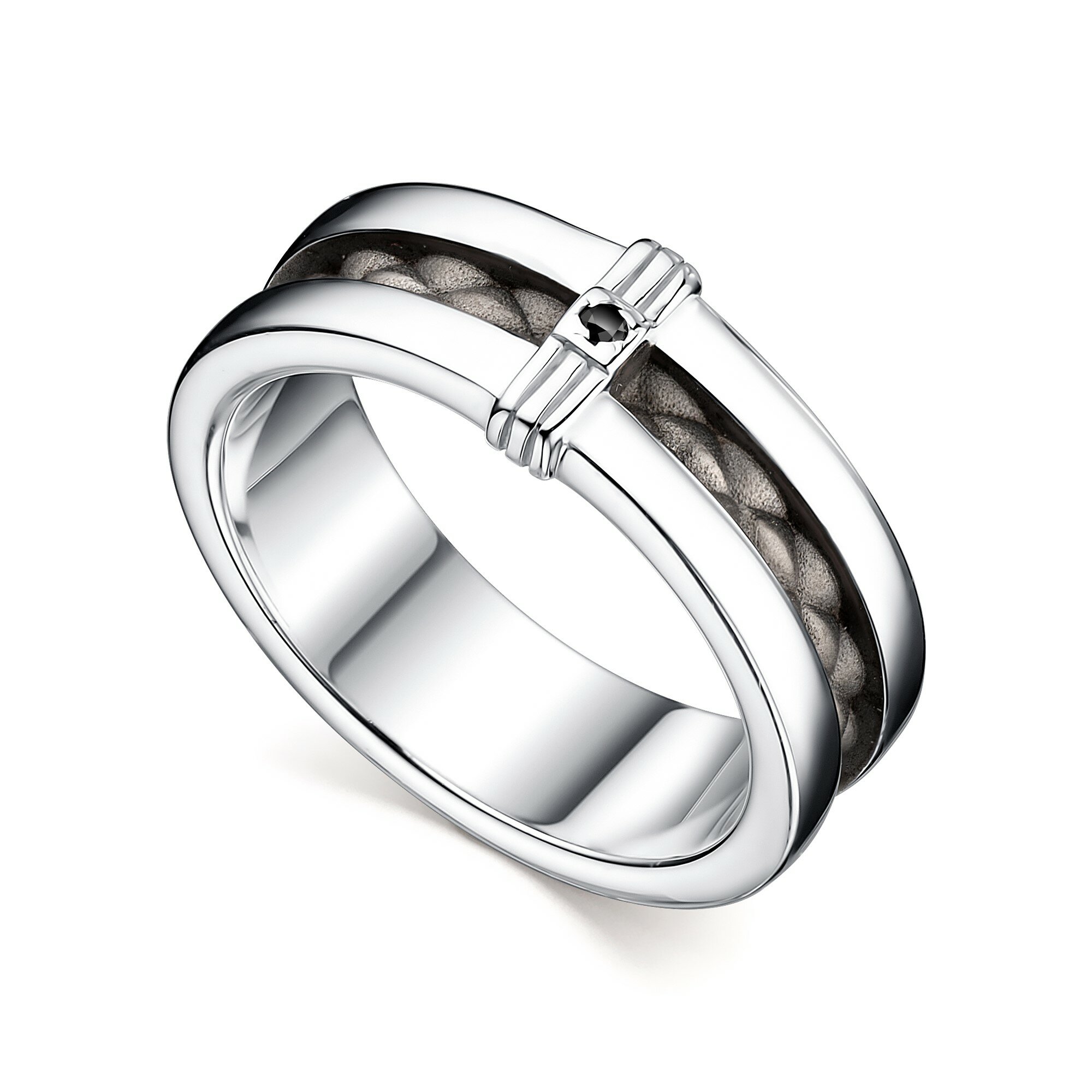 Кольцо, серебро, 925 проба, родирование, бриллиант