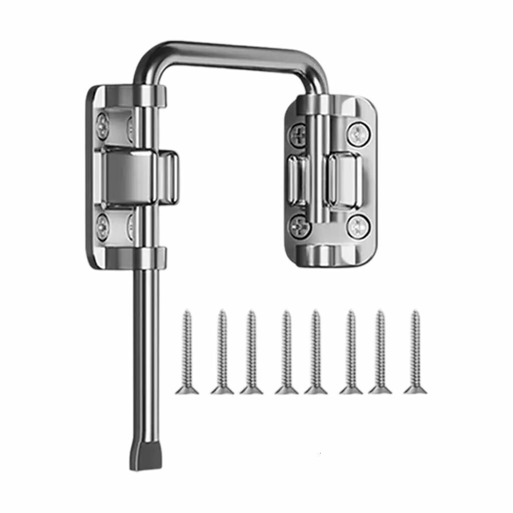 Защелка из нержавеющей стали, дверная защелка, застежка на дверце шкафа, многоугольный засов для раздвижной двери-серебристый