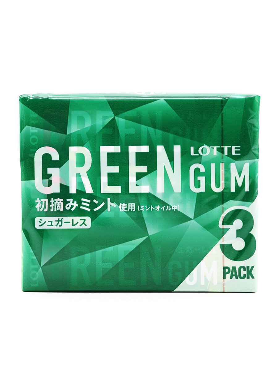 LOTTE Жевательная резинка в блоке 3 пачки Green Gum 3P, 3 x 26 г