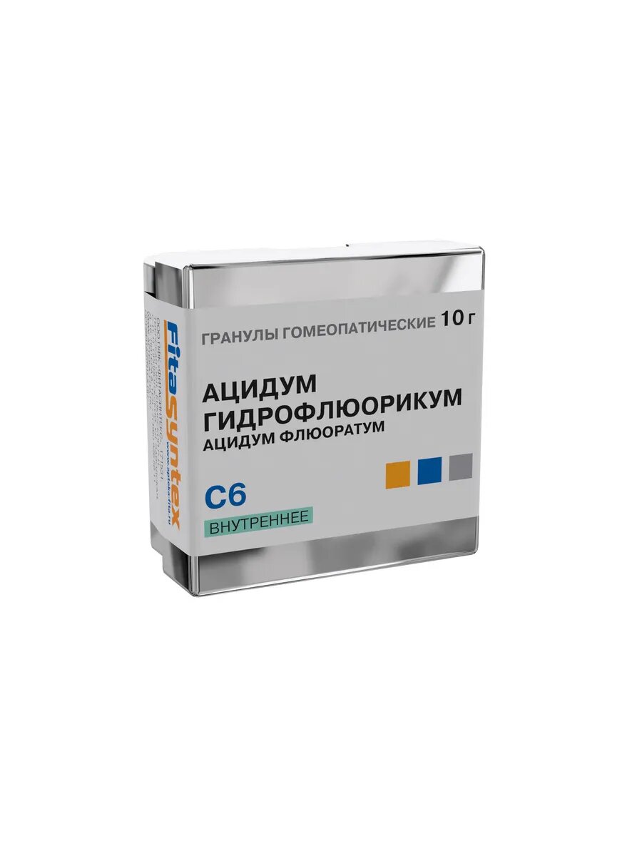 Ацидум гидрофлюорикум С6, гранулы гомеопатические моно, 10 грамм , Фитасинтекс