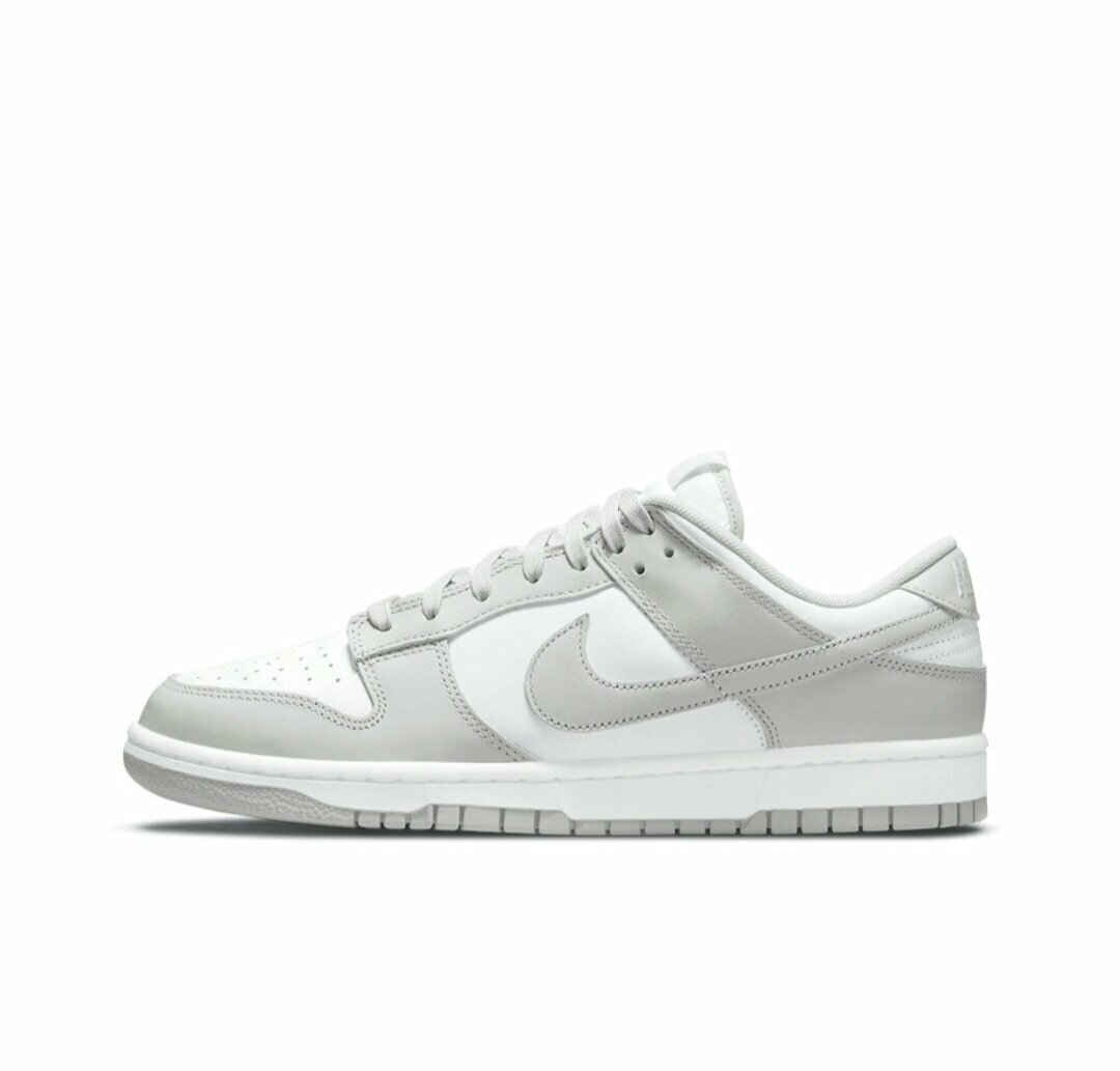 Кроссовки NIKE DUNK LOW HF5441-105, размер 40.5 EU, серый/белый — фото 1