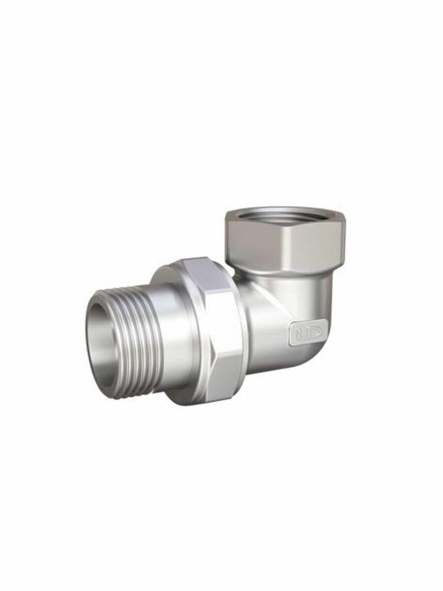 Сгон разъемный угловой (американка) LD Pride DN20 (3/4") ВР/НР латунь никель