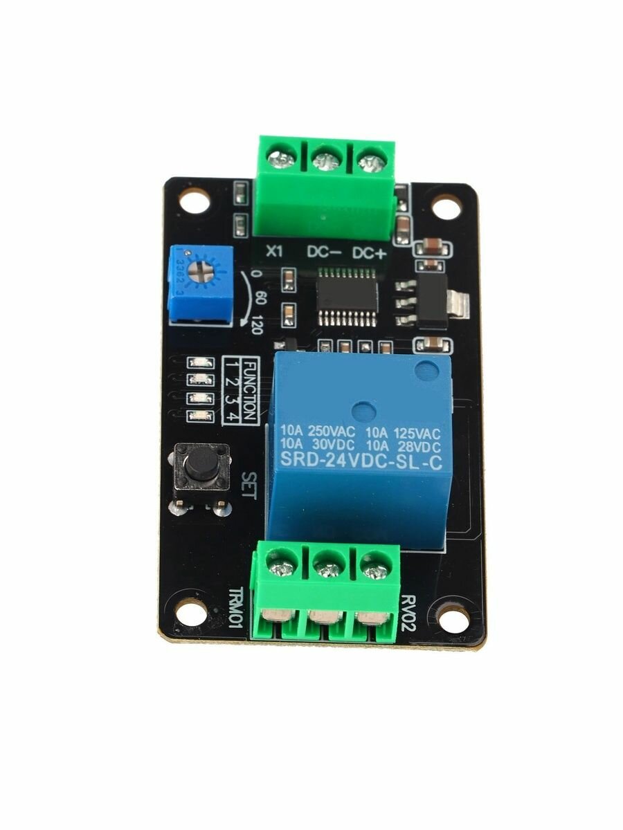 Задержка реле с самоблокировкой, 5-24 В, регулируемое время 0.1-120 с
