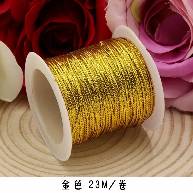 Металлическая нить для рукоделия 23м серебристого/золотого цвета Gold