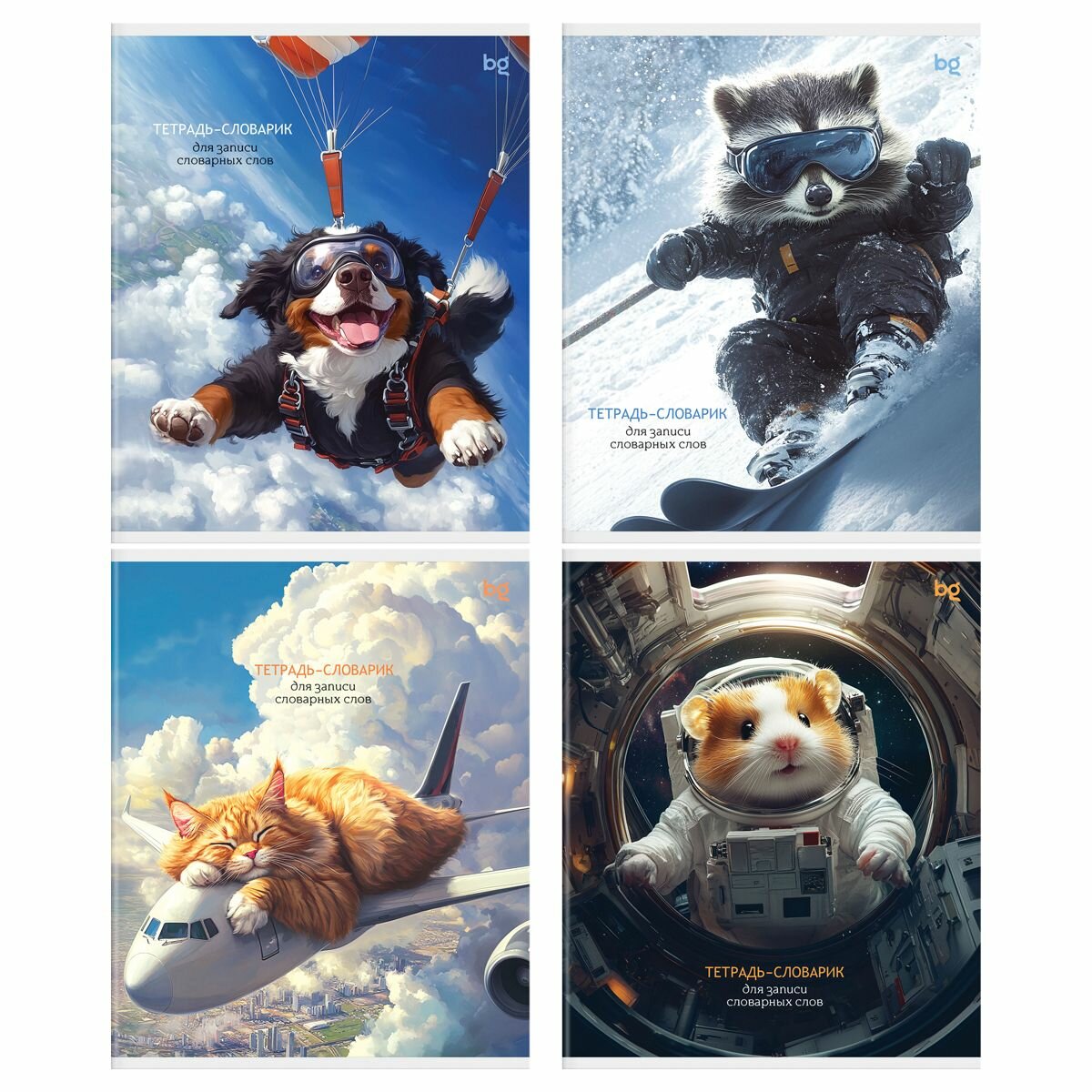 Тетрадь-словарь для записи словарных слов 16л, А5 BG "Словарные приключения", линейка (ТС5ск16 09907), 4шт.