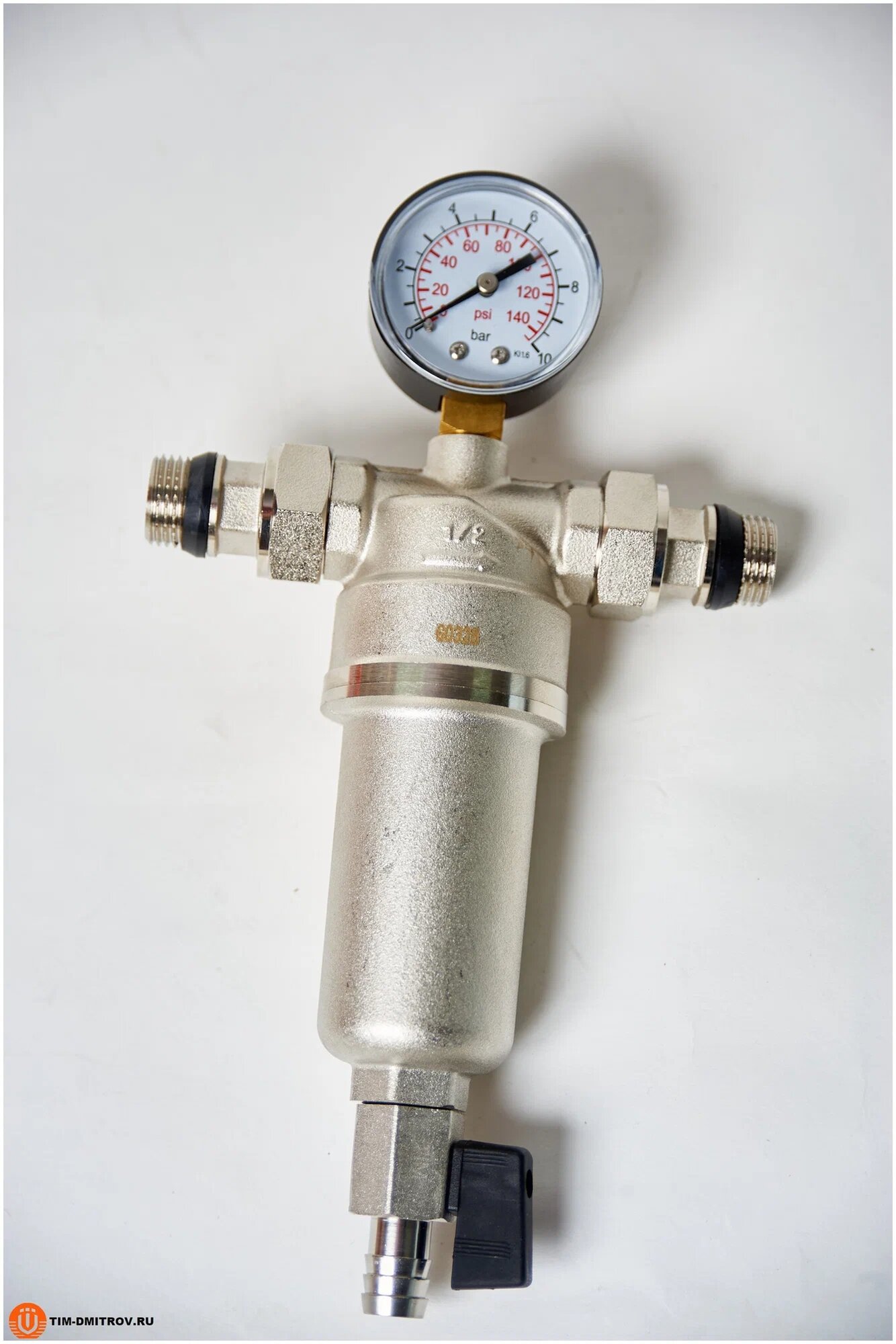 Фильтр Zeissler TIM, механическая очистка, с манометром, 1/2