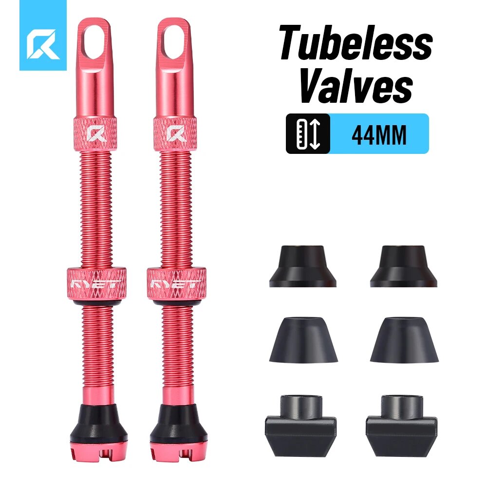 RYET Клапаны Presta для бескамерных шин 44-80 мм Розовый, Pink-44mm