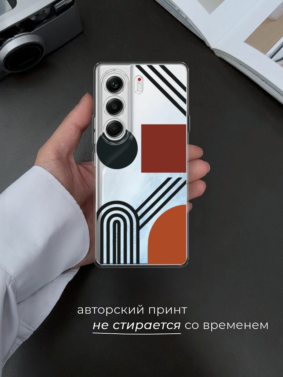 Чехол на Tecno Camon 40 Pro 5G / Текно Камон 40 Про 5G с принтом Абстрактная композиция, прозрачный — фото 1