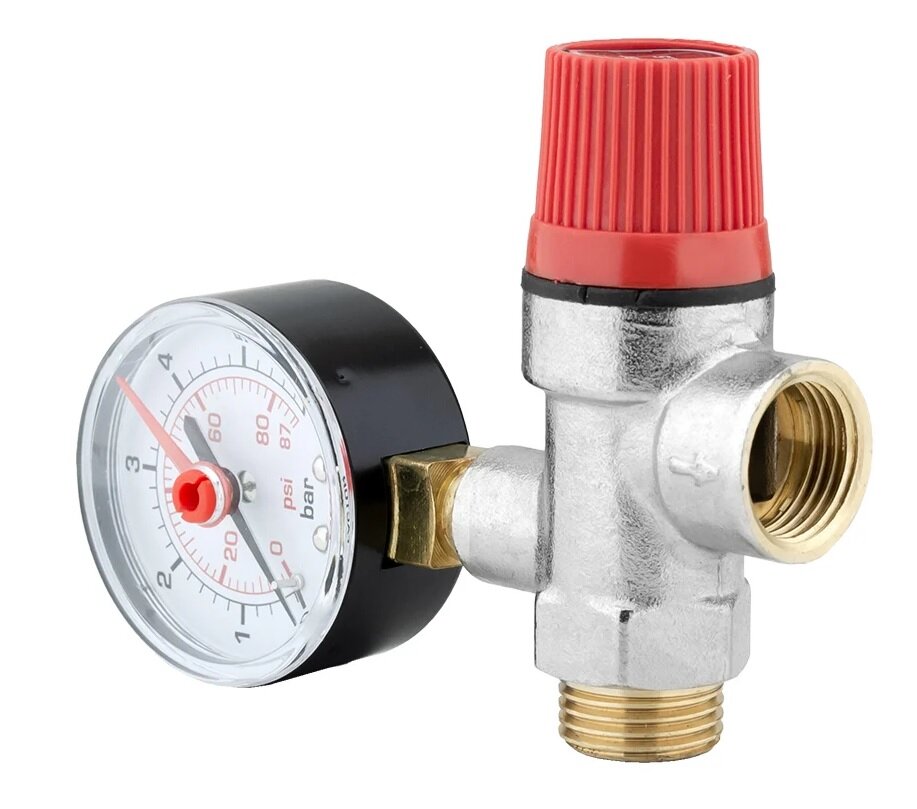 Сантех предохранительный клапан 1/2 нар/вн с манометром 2,5 бар PROFACTOR PF BS 577-2.5