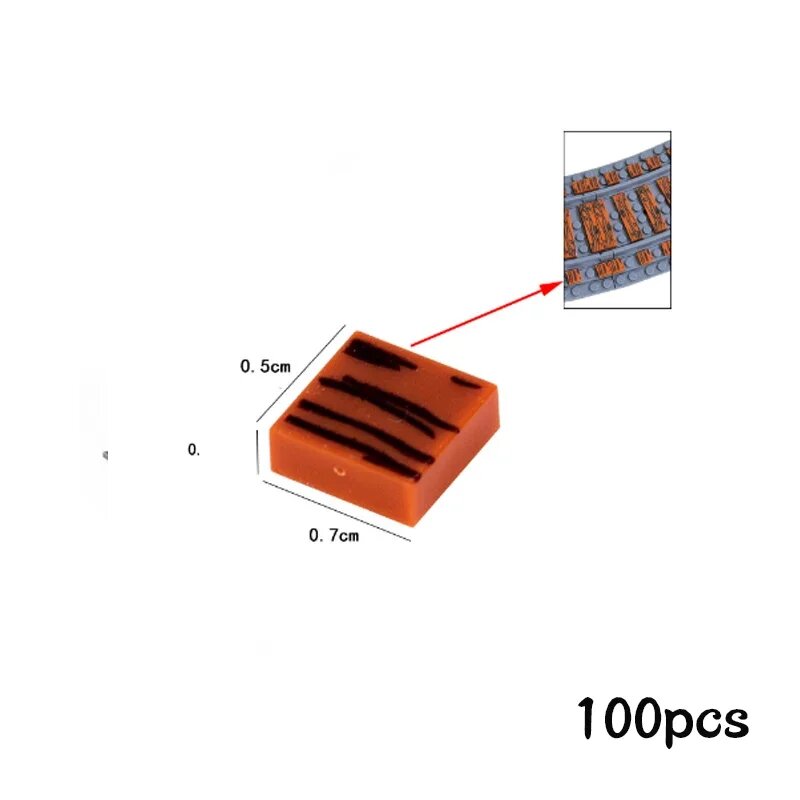 Железнодорожные пути коричневые VEK Smooth-A 1x1 (100 шт)