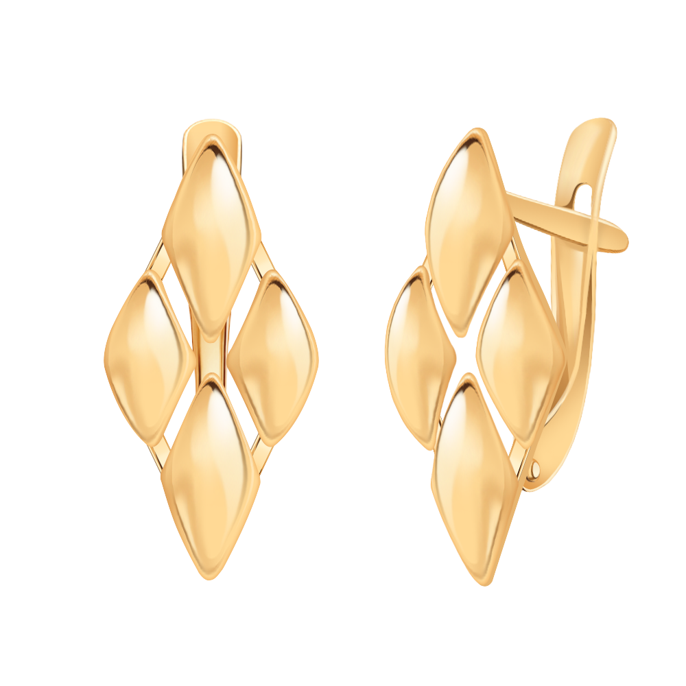 Серьги, красное золото, 585 проба