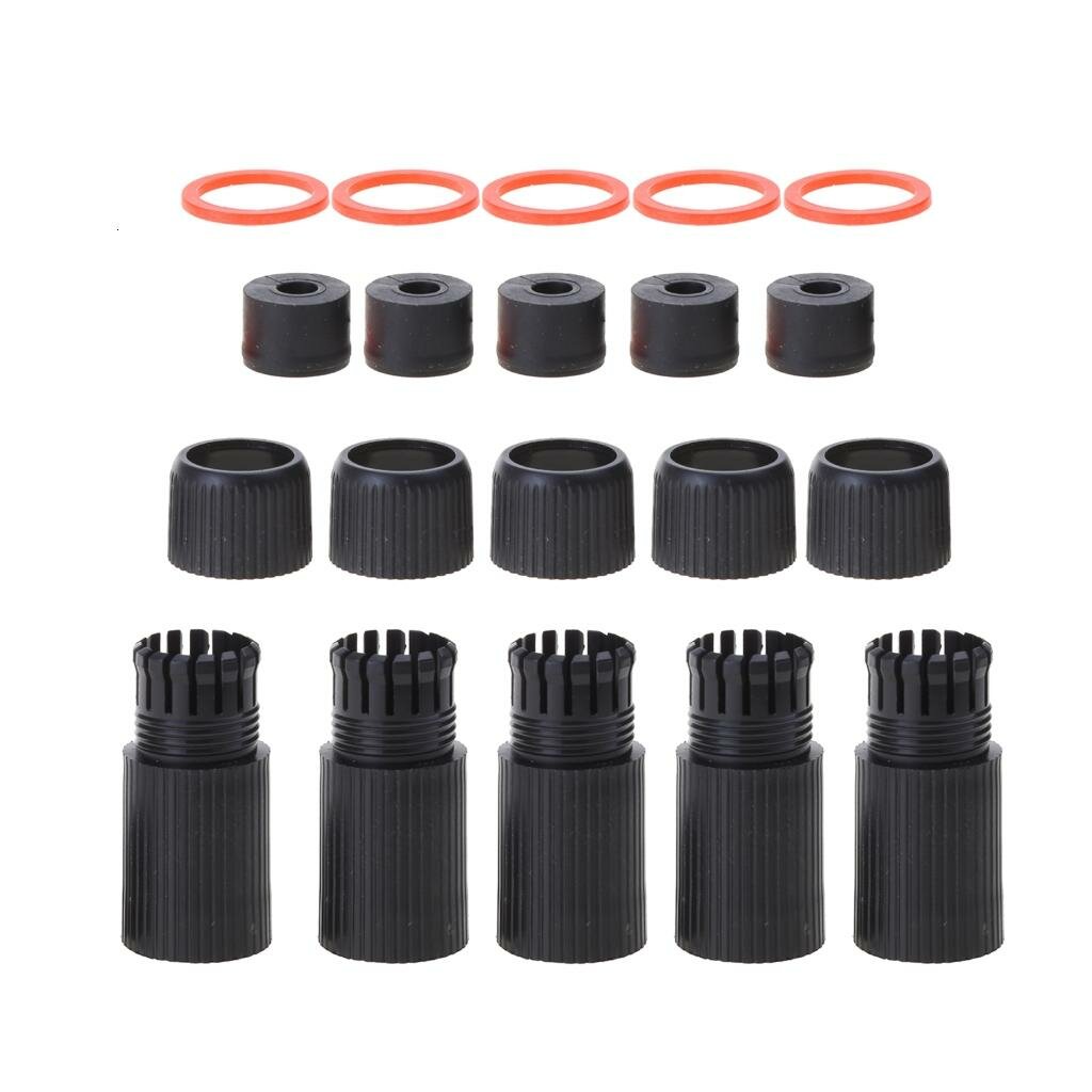 5 комплектов водонепроницаемого колпачка для хвостового кабеля сетевого мониторинга, водонепроницаемая оболочка, водонепроницаемая крышка сетевого кабеля, крупнокалиберный-черный