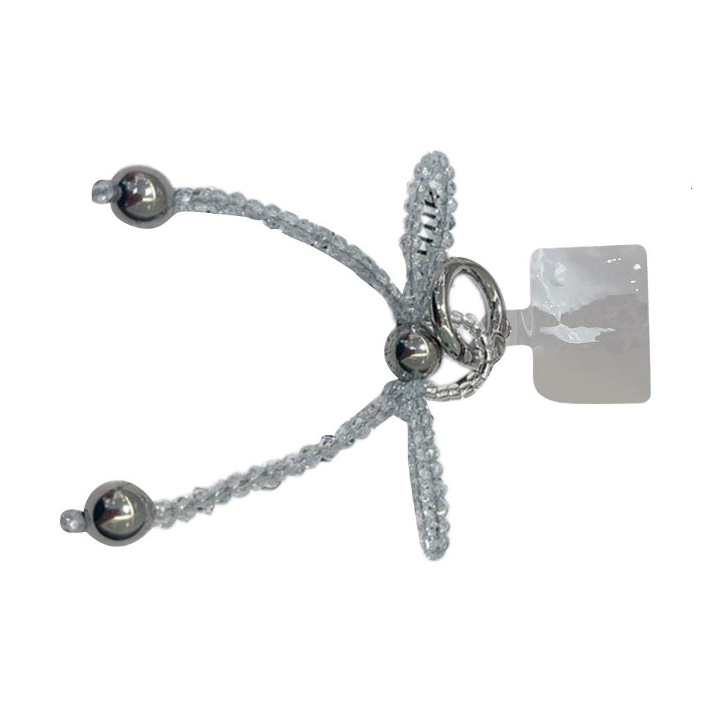 Брелок, Подвеска-бантик ручной работы из бисера (отправь прокладку)-светло-голубой кристалл