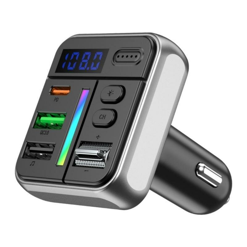 FM-трансмиттер автомобильный с Bluetooth 5.3 и USB