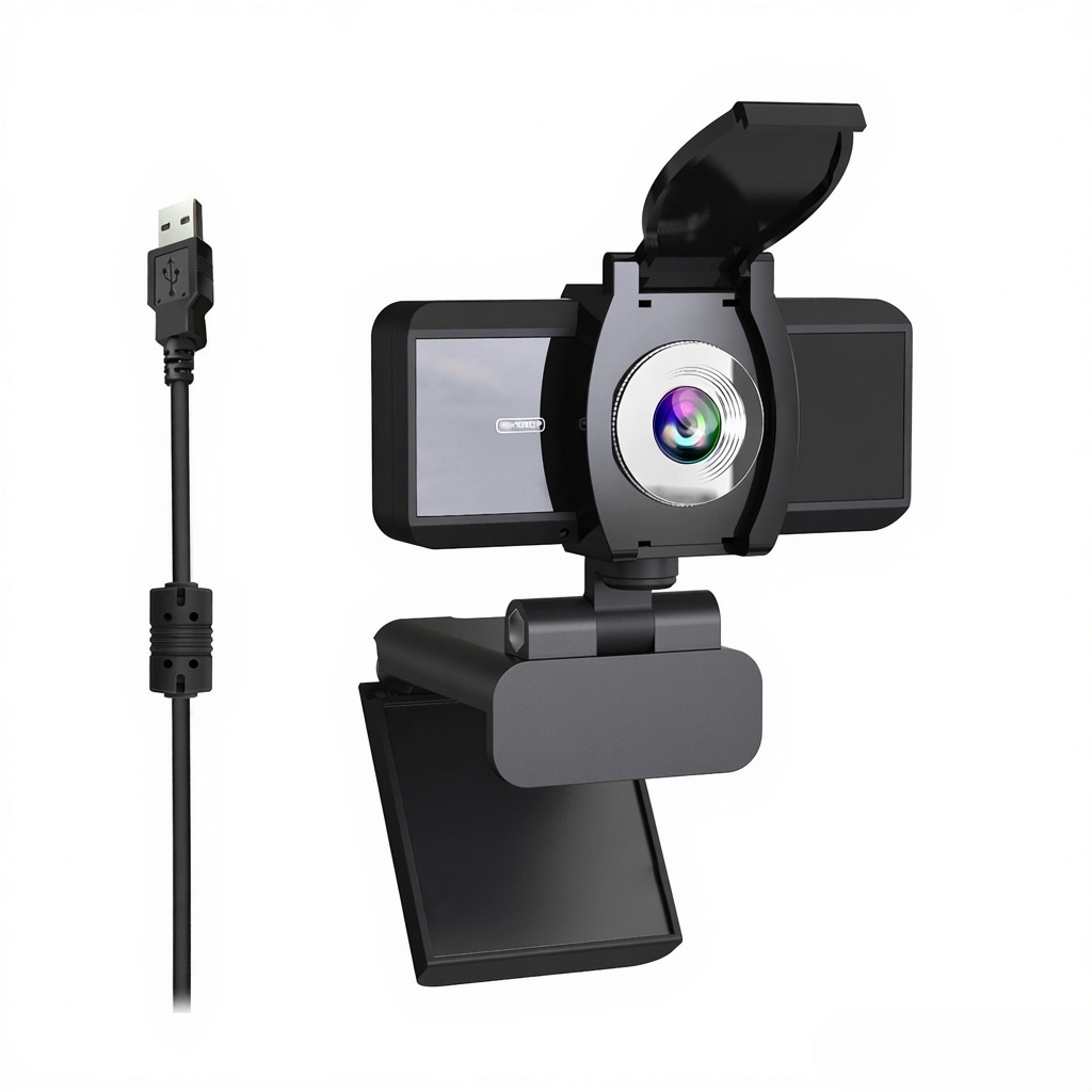 Камера для компьютера 1080P веб-камера для настольного компьютера с микрофоном с шумоподавлением и HD-камерой, поддерживающая Windows, MAC и Android TV, черный цвет, 2 млн пикселей, разрешение 1920*1280, 30 кадров/сек, длина 165 см, размер 10x7.8x2.8 см,