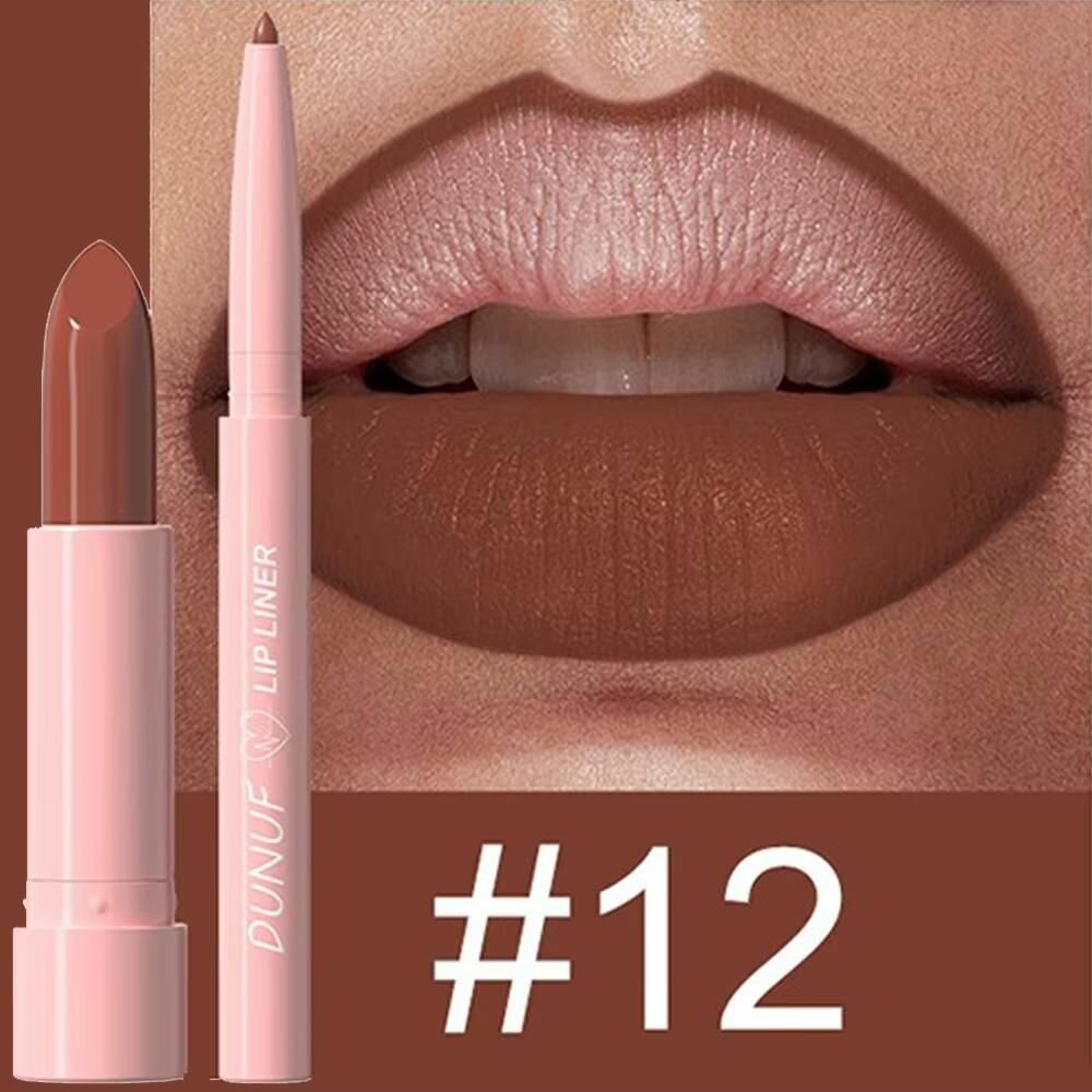 Долговечный матовый водонепроницаемый карандаш для губ, легко наносящийся.
