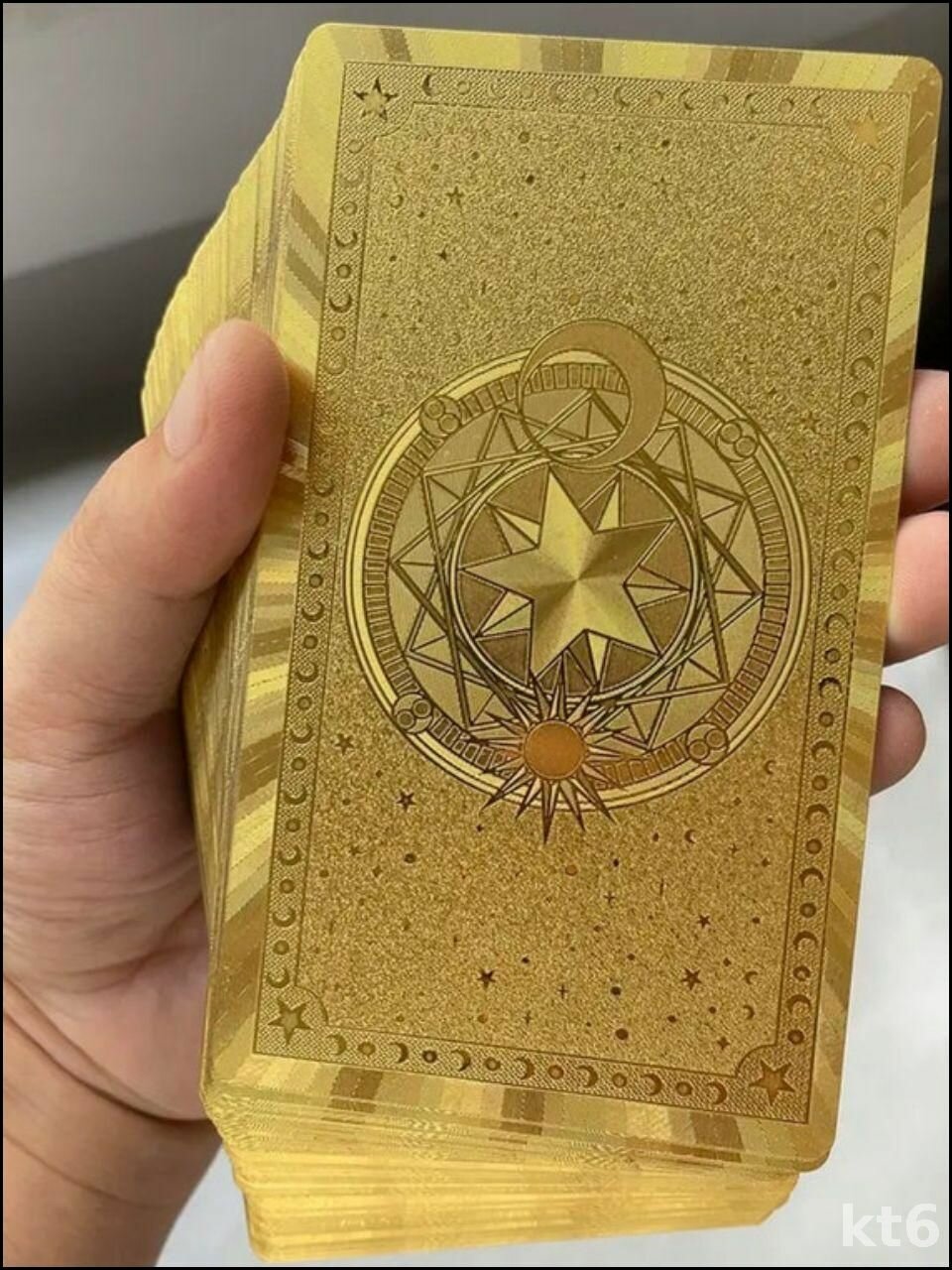 Карты Таро Уэйта Пластиковые Золотые Звезда 78 карт 12х7см; уникальный необычный подарок