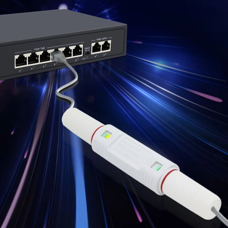 Водонепроницаемый POE удлинитель Hengxin 48В Gigabit 500м
