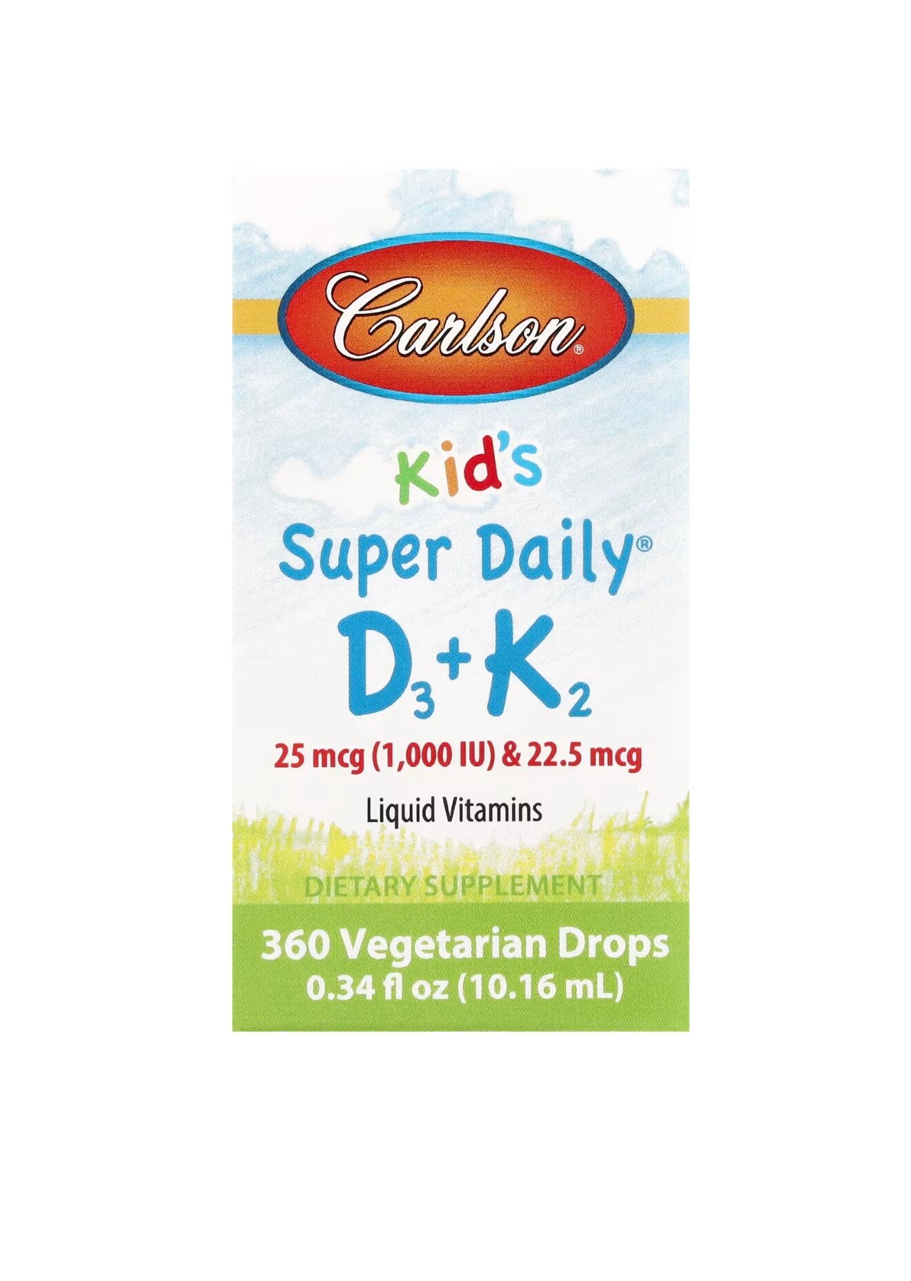 Carlson kidz витамины Д3 и К2 для детей жидкие 10,16 мл