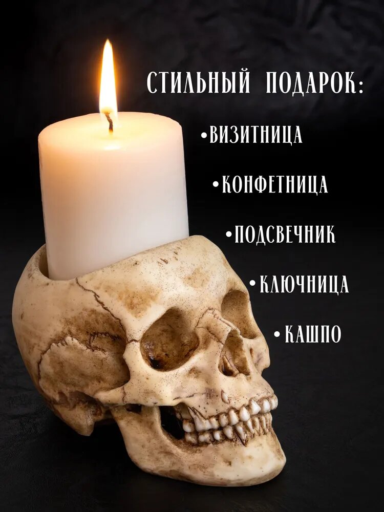 Кашпо-органайзер "Череп", ручная роспись, устойчиво к механическим воздействиям