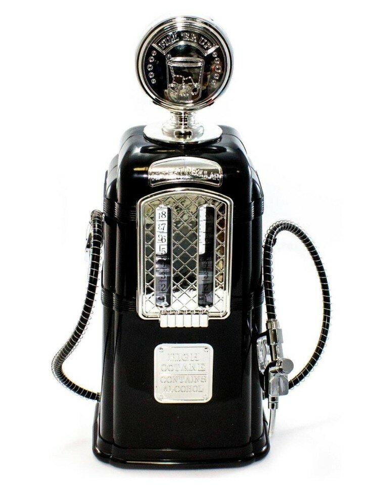 Диспенсер для напитков "Ретро бензоколонка" черный (два отсека по 1000 мл)