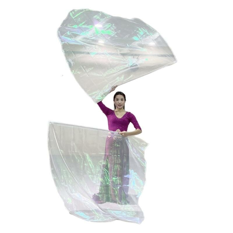 Флаги для танца славы, полукруглые, с регулируемой ручкой, Прозрачный белый