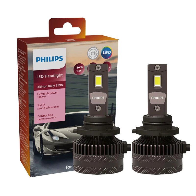 Лампы для фар Philips LED Ultinon Rally H4/H7/H8/H11/HB3/HB4/H19/HIR2, 65