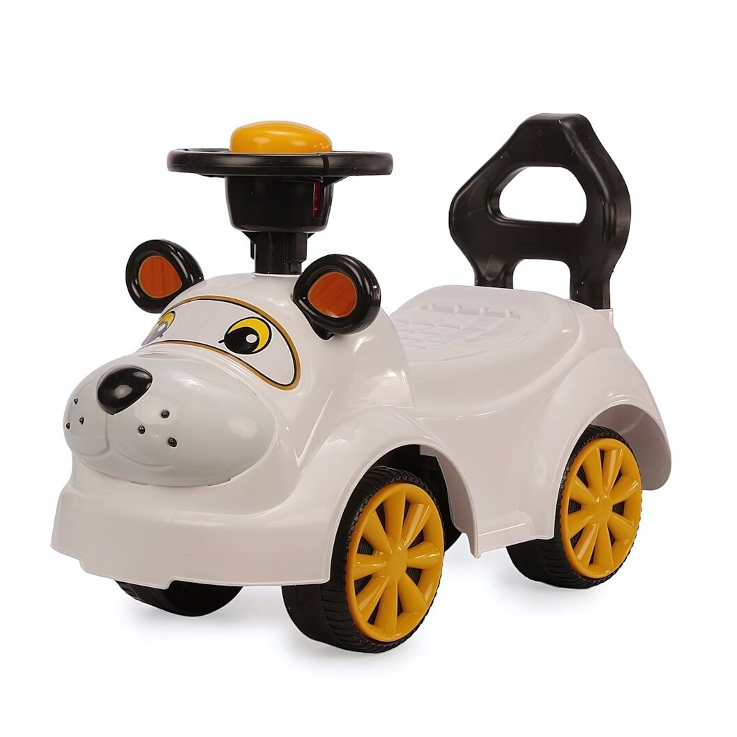 Толокар детский TOYMIX №808-б, музыкальный руль со светом, 55x26,5x27 см, пластик, 3+, до 20 кг, белый
