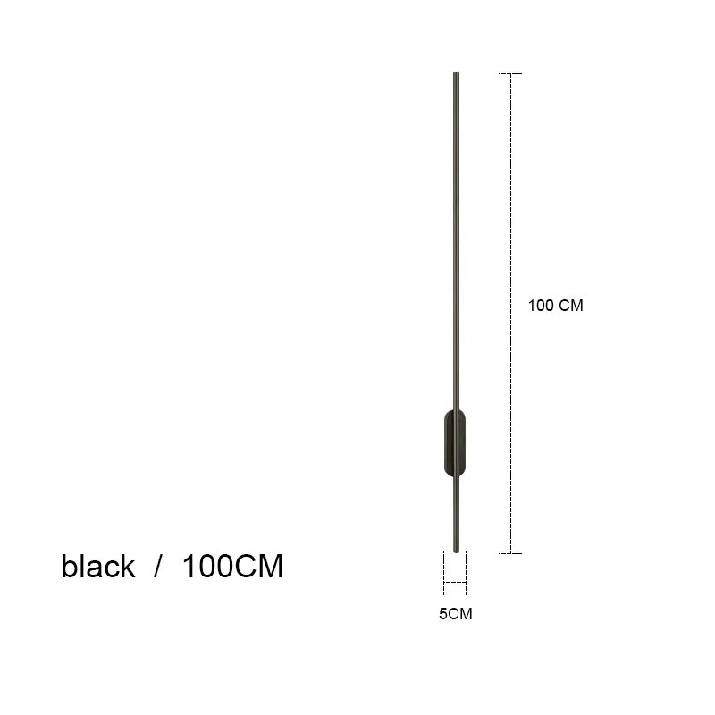 Минималистичные длинные черные настенные светодиодные светильники для интерьера комнат, украшение спальни, настенные лампы у кровати, лестницы, коридоры, современные домашние интерьерные бра.