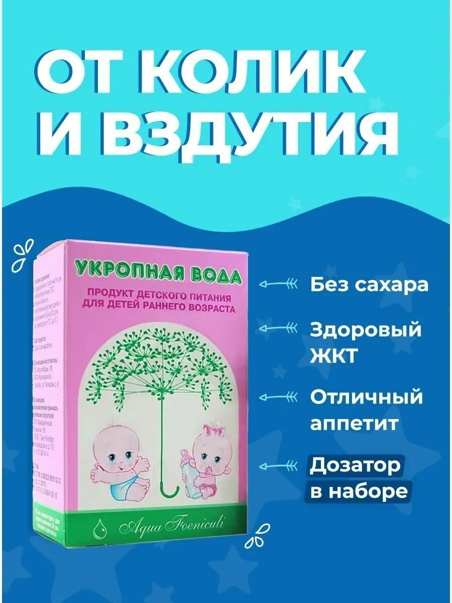 Укропная вода/водичка От коликов, от вздутия. Средство от колик детям, 15 мл.