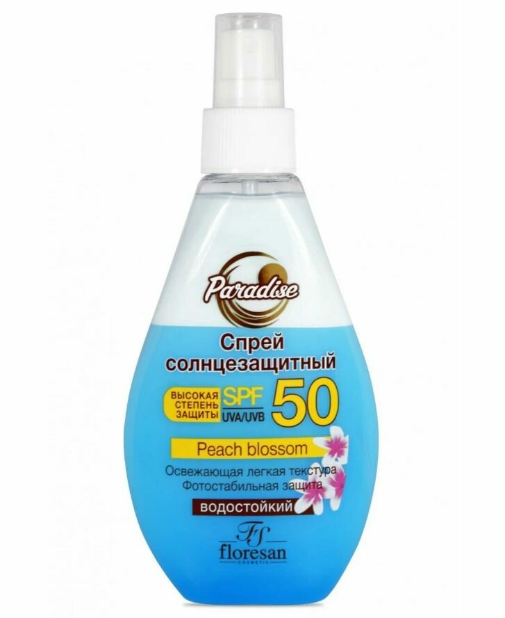 Floresan Спрей солнцезащитный Peach Blossom, SPF 50, 160 мл
