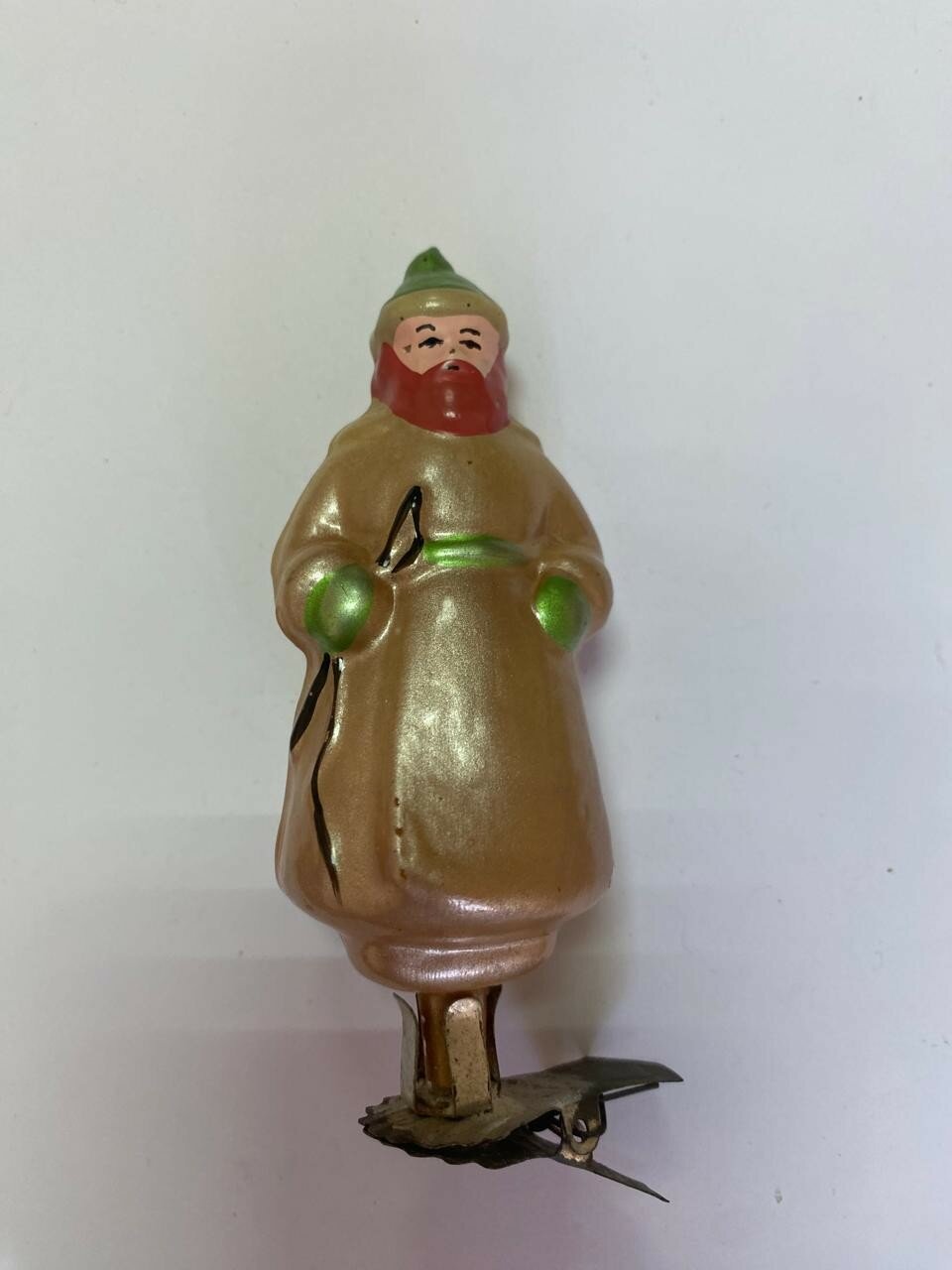 Игрушка на елку Мужик с кнутом (Сказка про хитрую лисицу) Винтаж из СССР