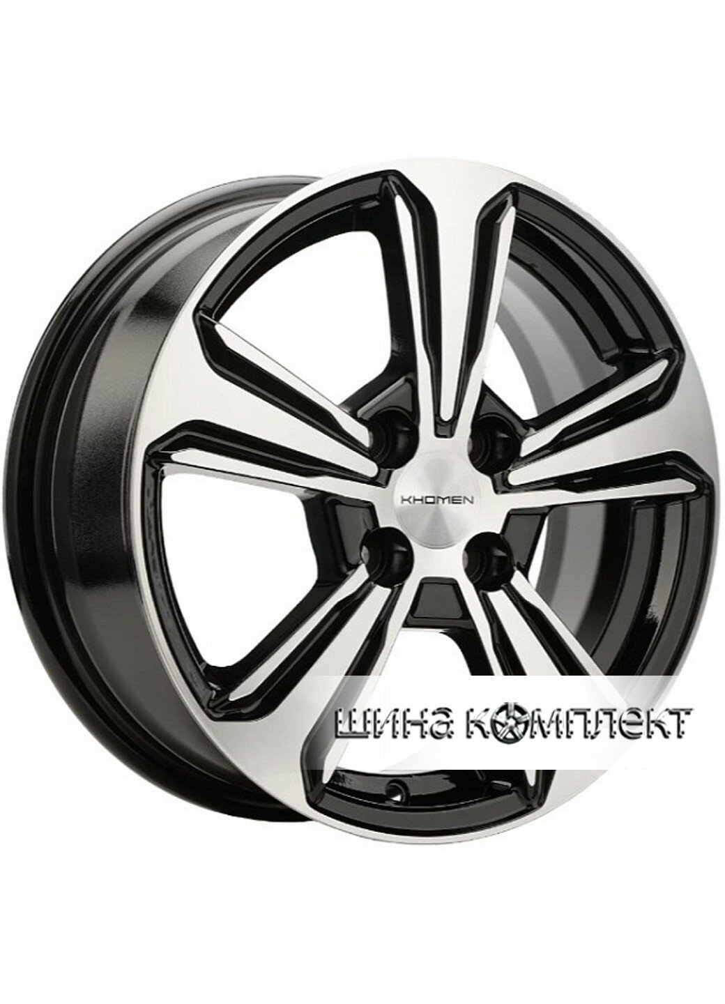Колесный диск Khomen Wheels KHW1502 6x15 4x100 ET46 54,1 Black-FP литой для автомобиля