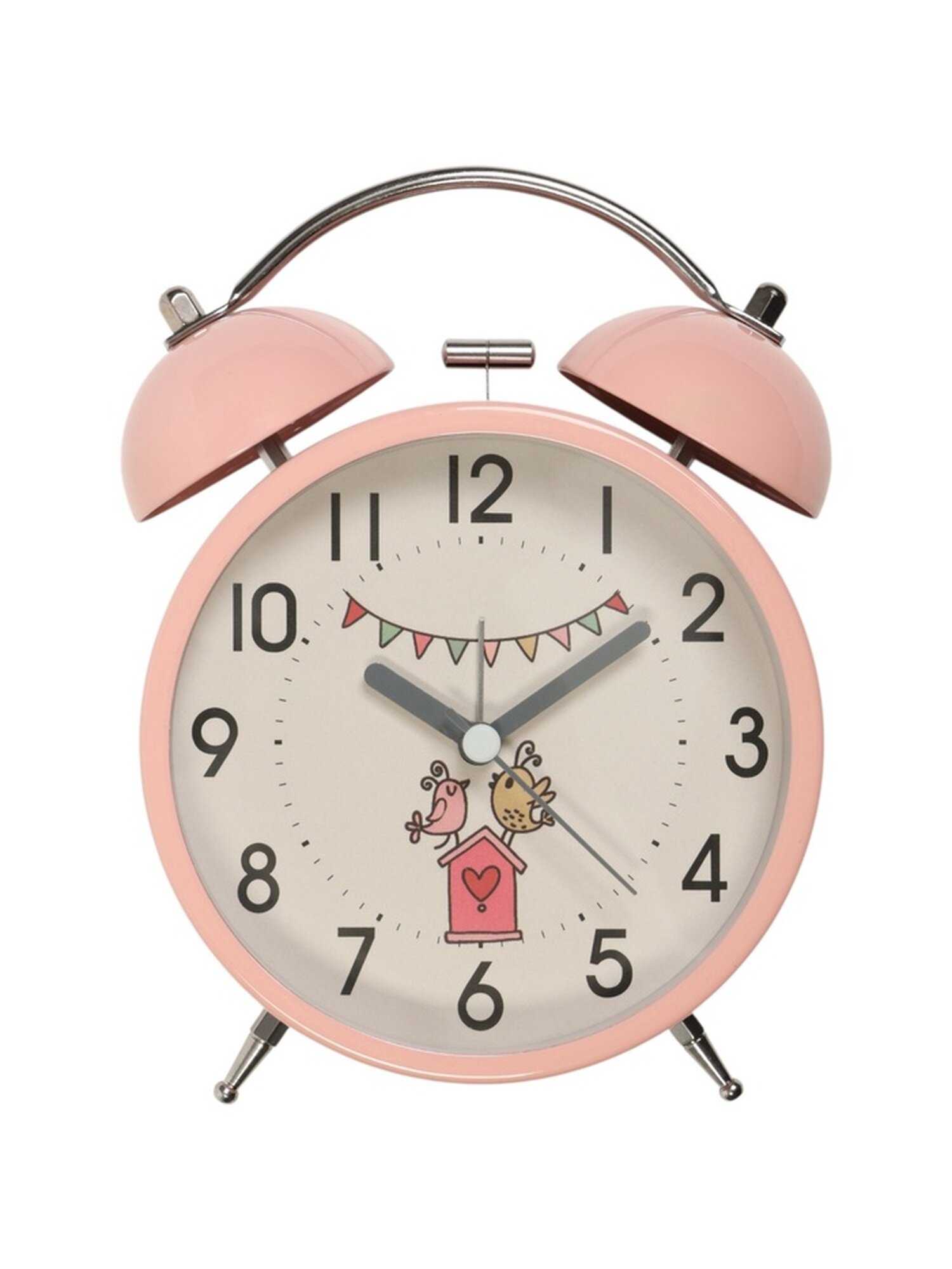 Часы-будильник детские настольные «Квигли», с подсветкой, плавный ход, 16×11 см, розовый
