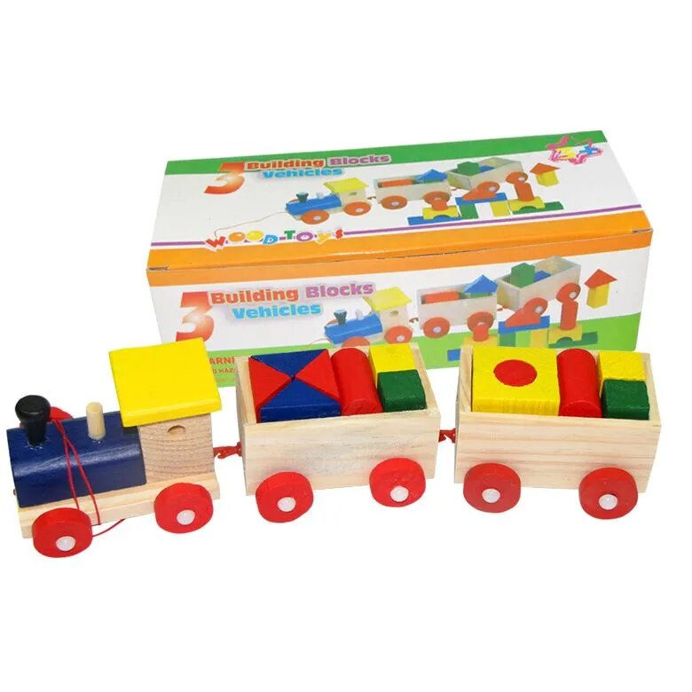 Развивающие игрушки от 2 лет - Паровозик игрушка и кубики деревянные детские - Развивающие игры для детей от 2 лет