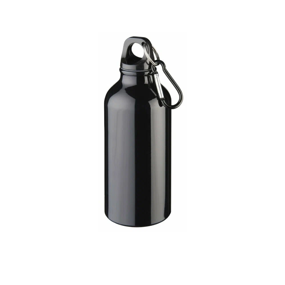 Бутылка спортивная для воды Oasis "Oregon" с карабином, 400 мл, алюминий, черный