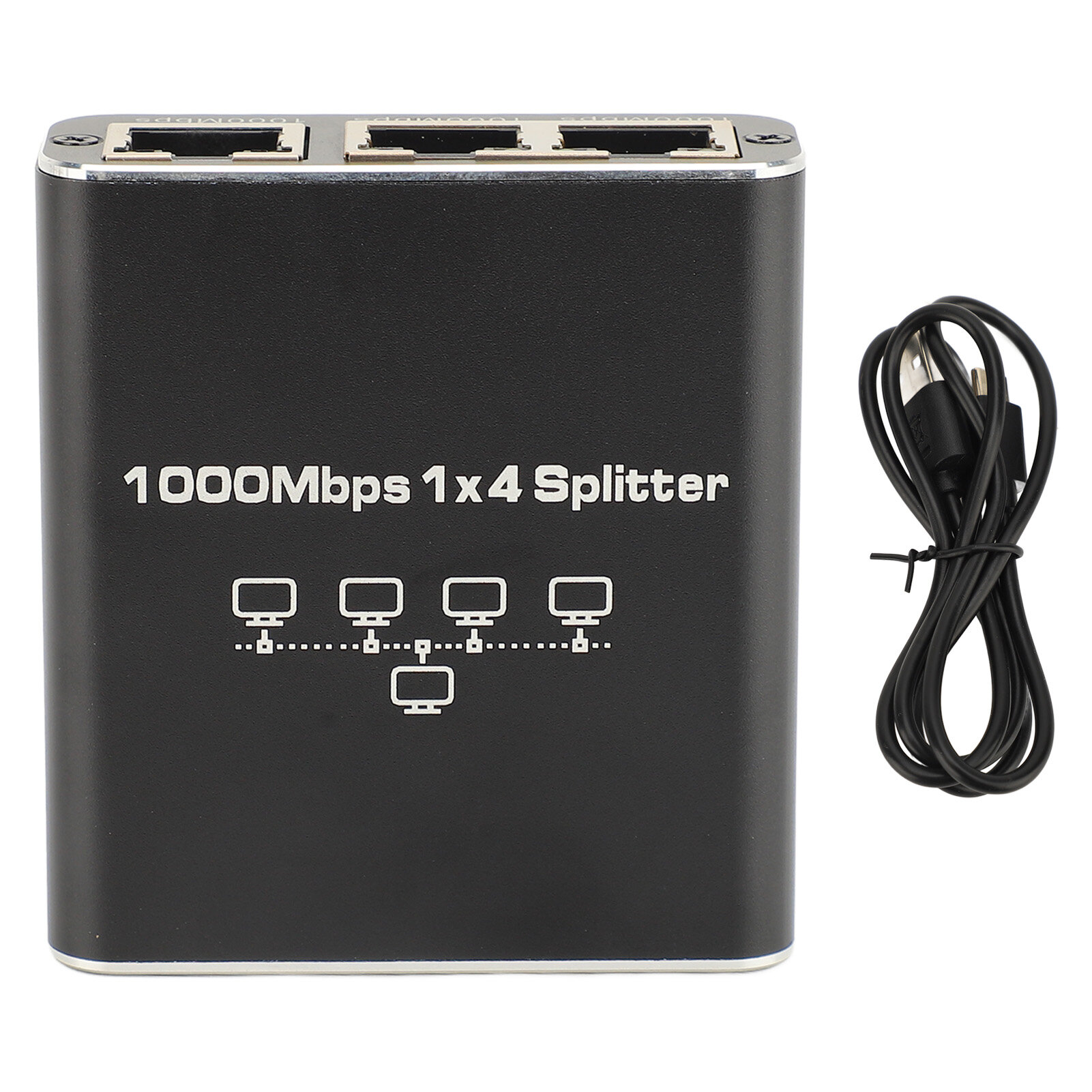 Сплиттер Ethernet от 1 до 4 высокой скорости 1000 Мбит / с RJ45 Gigabit Ethernet Splitter для Cat5 5e 6 7 8