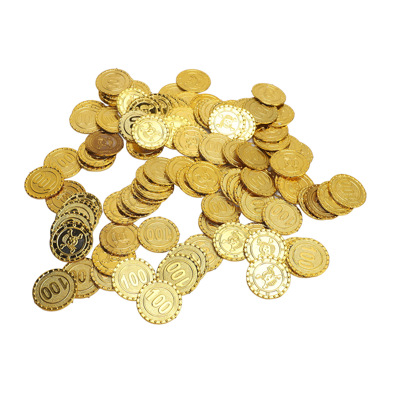 100 пксы Набор Сокровищных Монет Пластиковые Игрушки-Пропы Для Настольных Игр Декораций На Праздники Достоинством 100 Монет