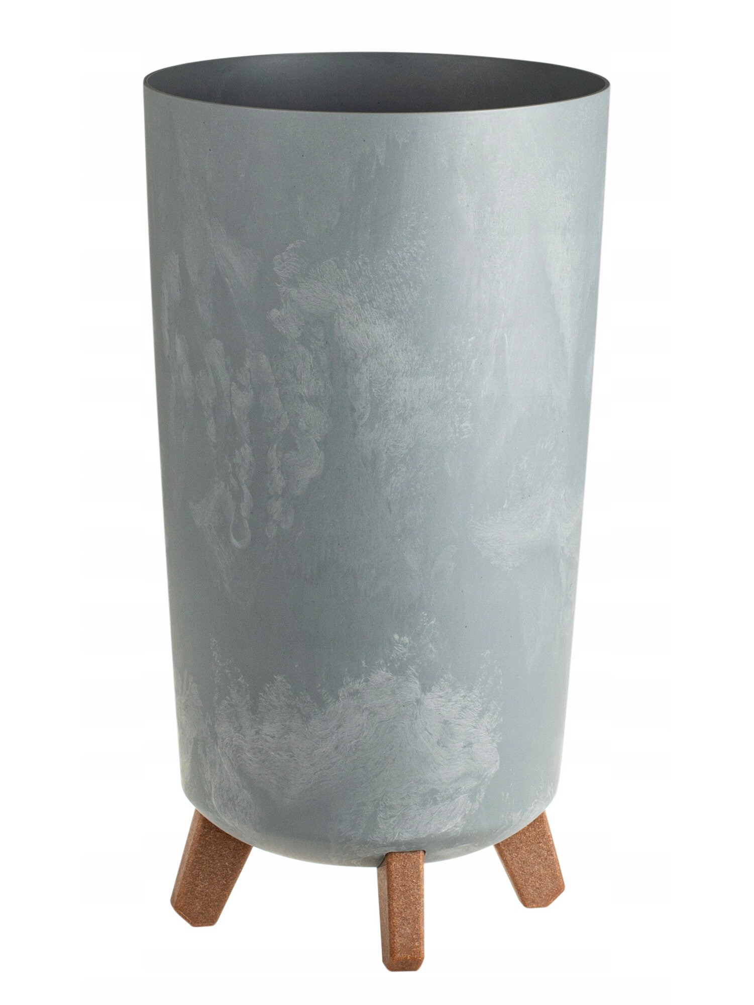 Кашпо для цветов Prosperplast GRACIA TUBUS на ножках, d- 23,9 см, h-44,5 см, 14,5 л, серый/бетон